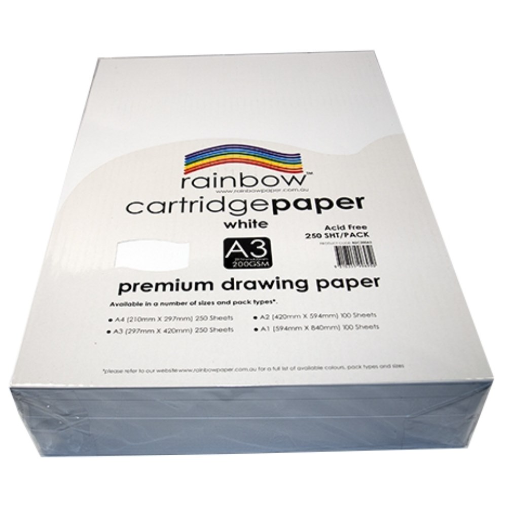 Art & Craft - Rainbow Drawing Cartridge Paper A3 200gsm White 250 ...