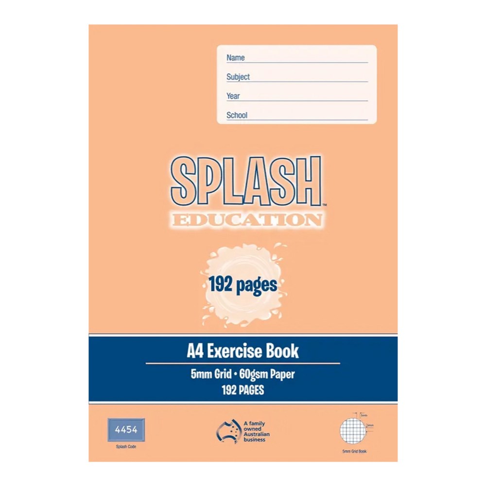 Pads - Splash Education Grid Book A4 5mm 192 Page - Your Office Choice ...