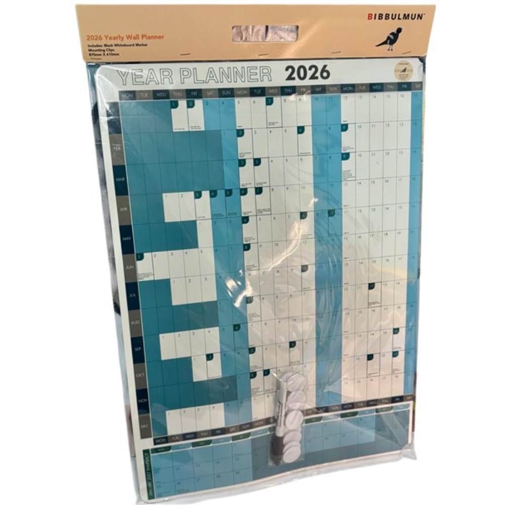 Diaries & Calendars - Bibbulmun Wall Planner 870 x 610mm Year To View ...