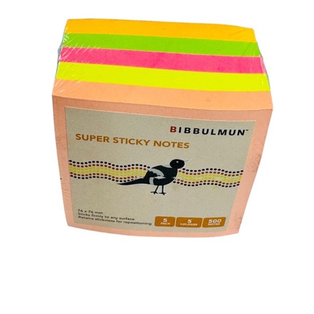 Notes & Flags - Bibbulmun Super Sticky Notes 76 x 76mm Neon Assorted ...