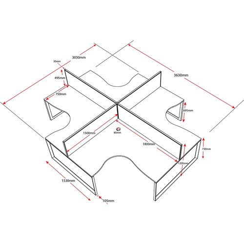 Office Furniture - Rapidline Deluxe Infinity Loop Leg Corner ...